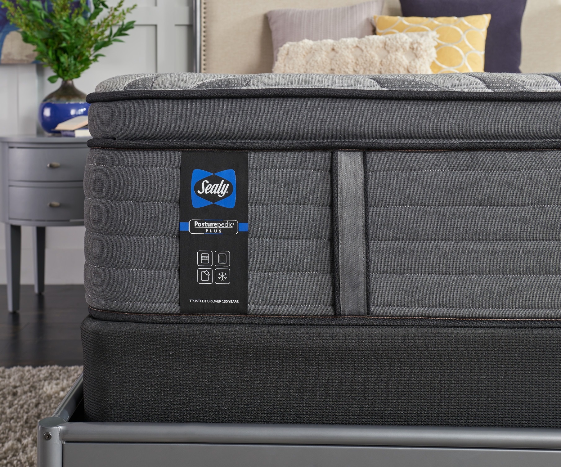 Sealy Posturepedic Plus Satisfied II Medium Euro Pillow Top - Mattress ...